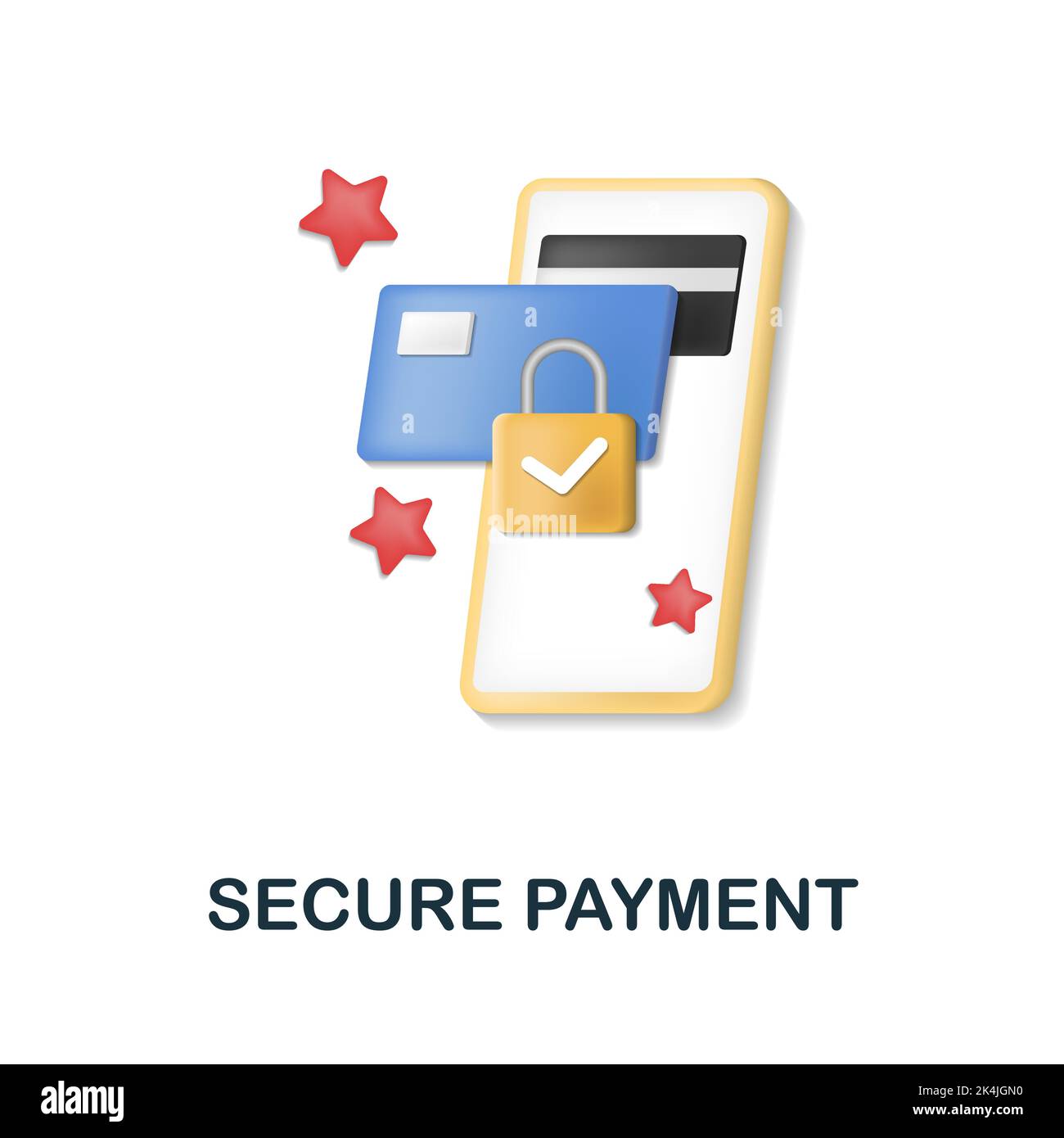 Secure Payment icon. 3d illustration from e-commerce collection ...