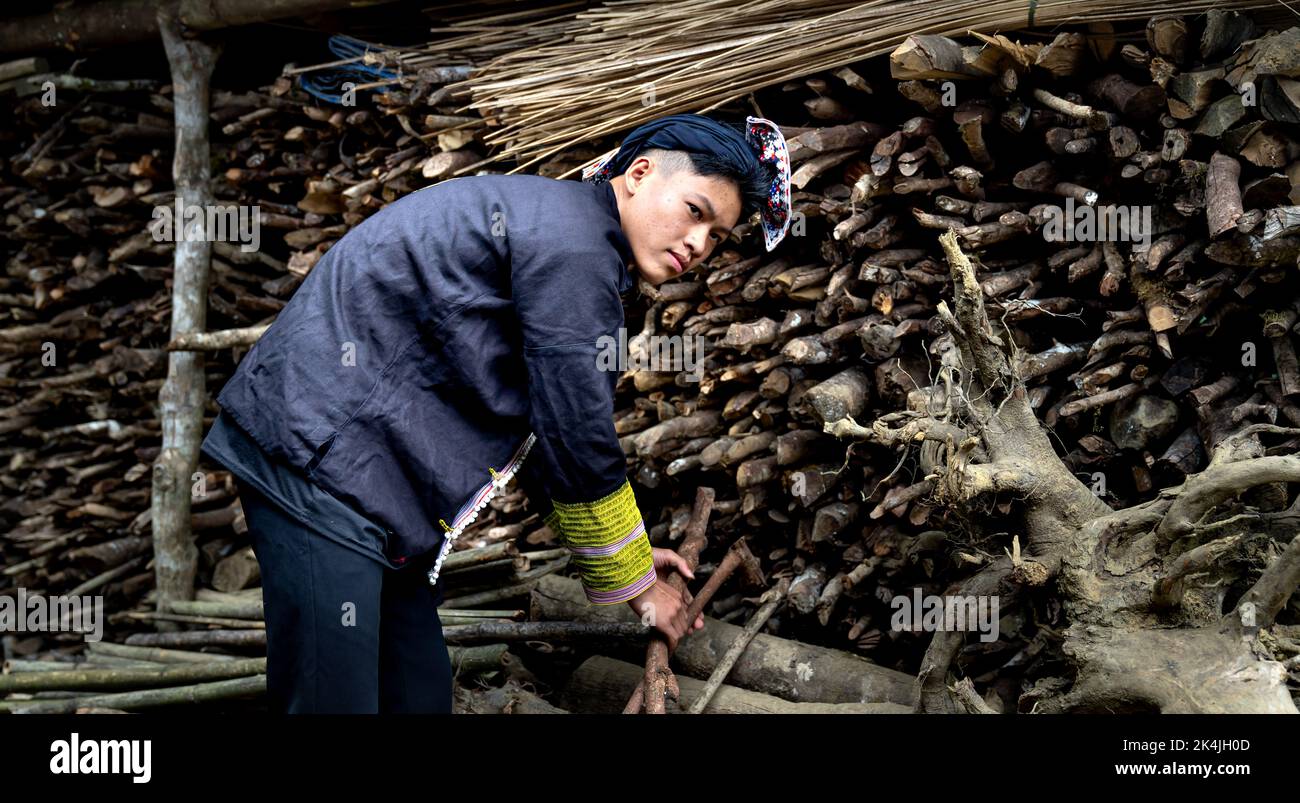 Sa Pa Town, Lao Cai Province, Vietnam - September 2, 2022: Portrait of ...