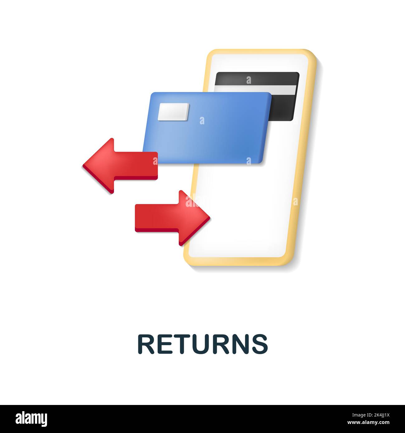 Returns icon. 3d illustration from e-commerce collection. Creative ...