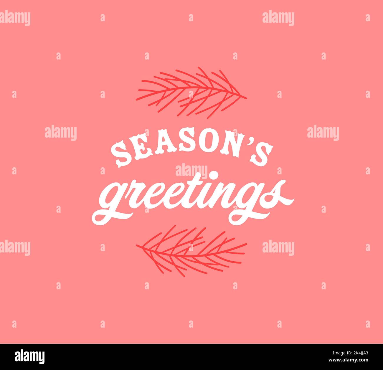 Composition of seasons greetings text and christmas pine branches on ...