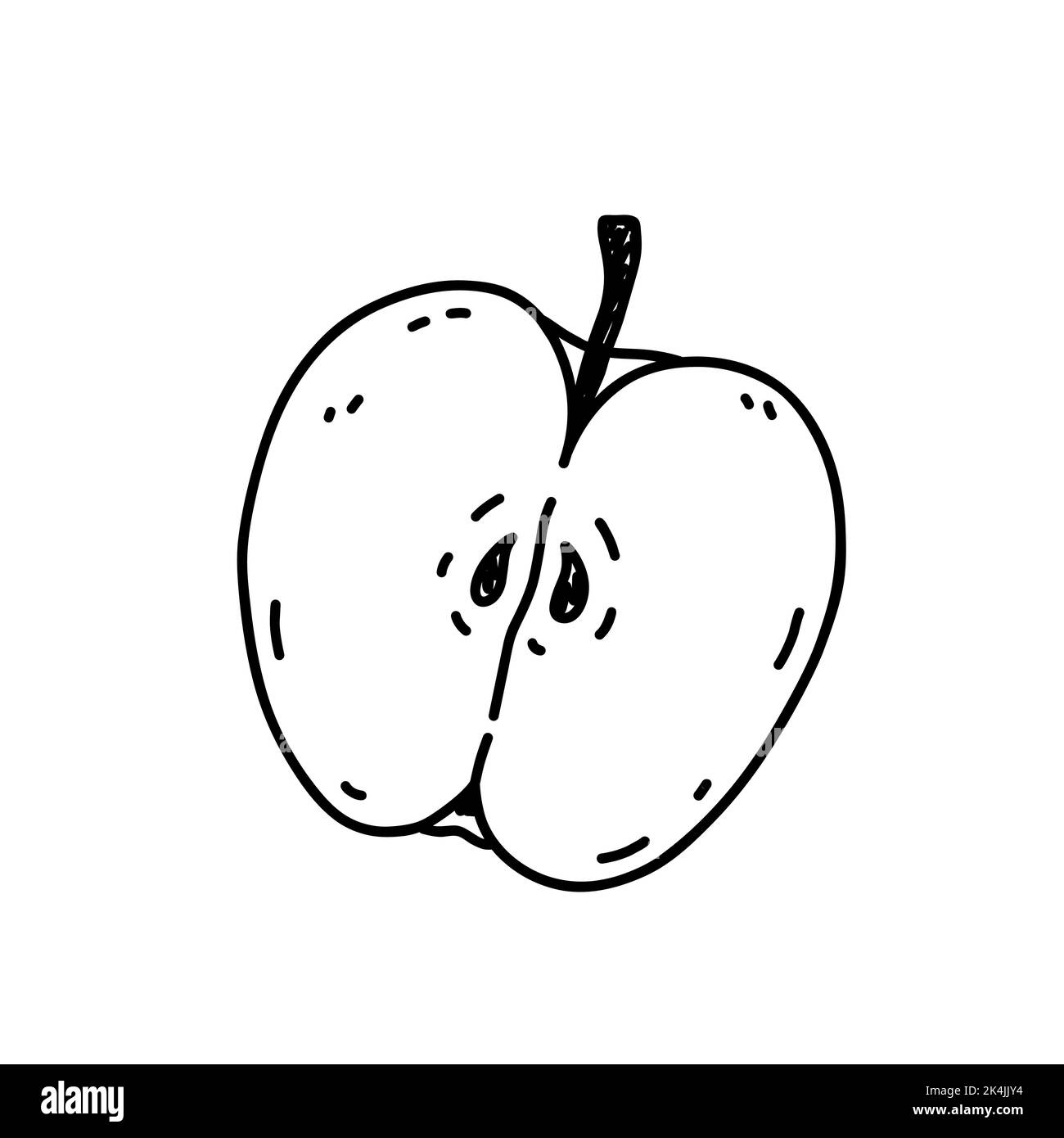 Apple half black and white hi-res stock photography and images - Alamy