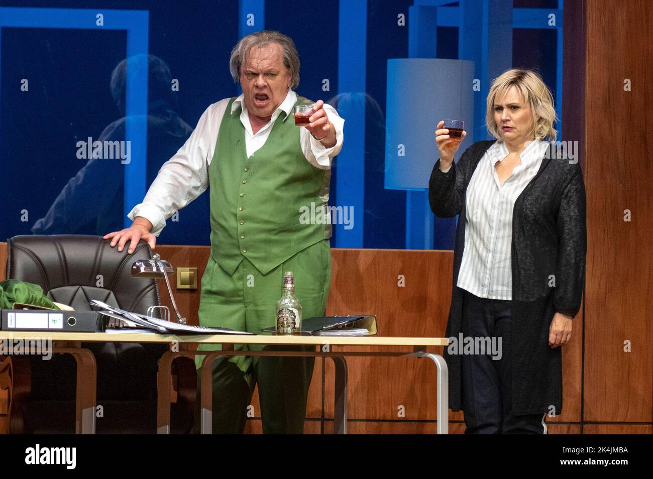 Berlin, Germany. 26th Sep, 2022. Michael Volle as Wotan and Anja Kampe ...