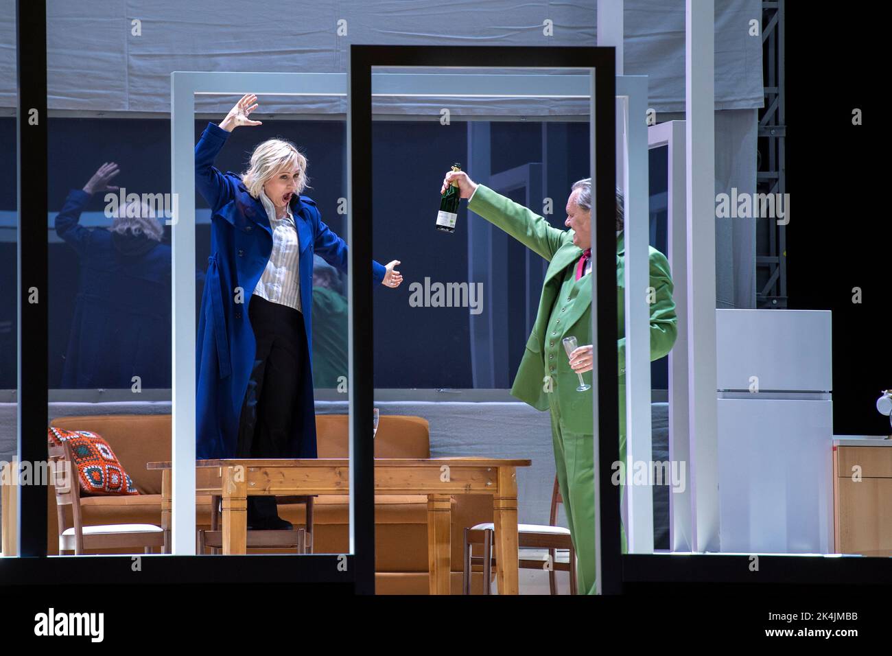 Berlin, Germany. 26th Sep, 2022. Michael Volle as Wotan and Anja Kampe ...