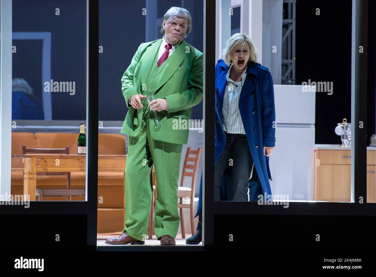 Berlin, Germany. 26th Sep, 2022. Michael Volle as Wotan and Anja Kampe ...