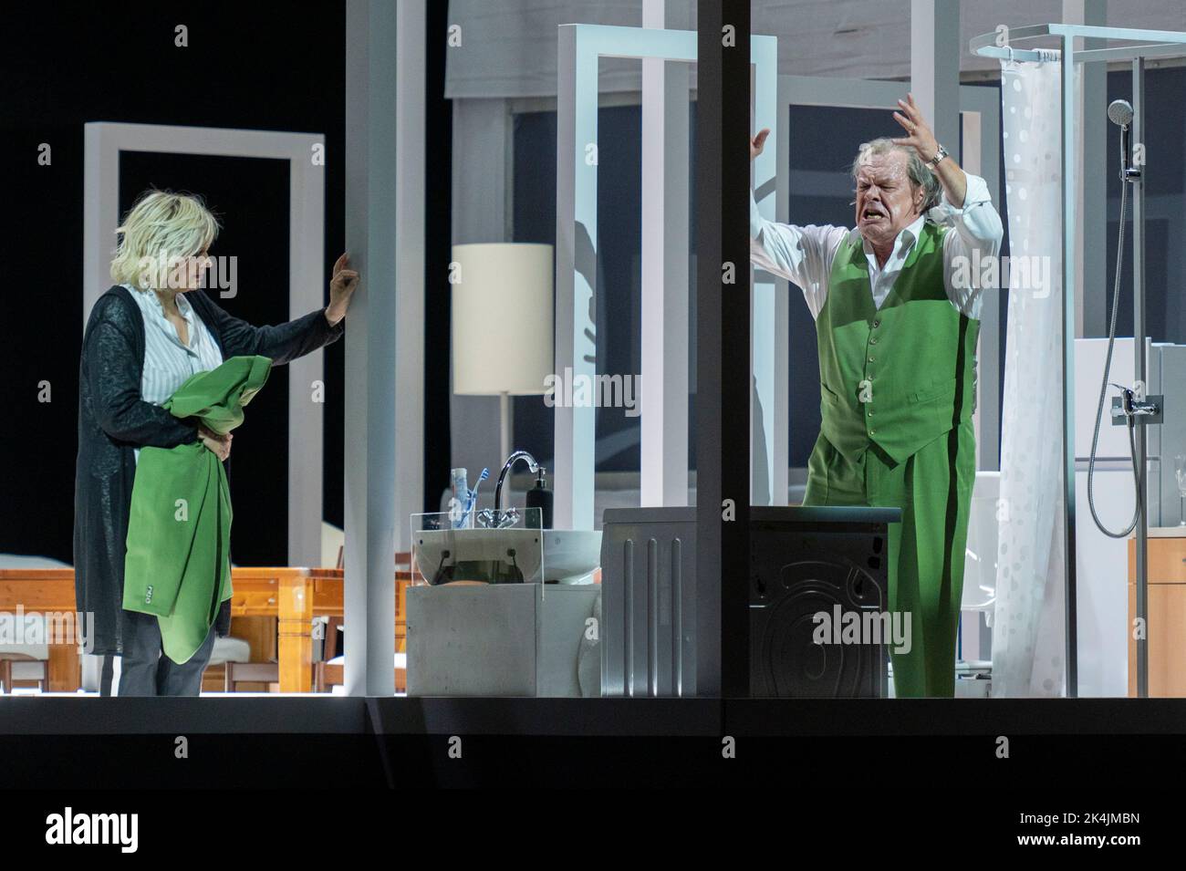 Berlin, Germany. 26th Sep, 2022. Michael Volle as Wotan and Anja Kampe ...