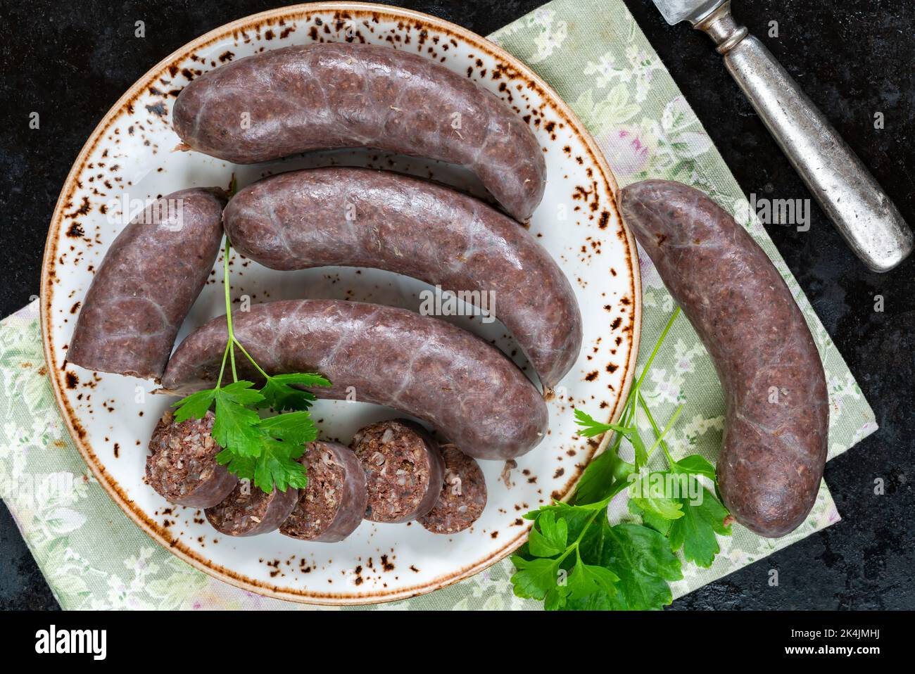 Traditional Polish black pudding with buckwheat groats Stock Photo - Alamy