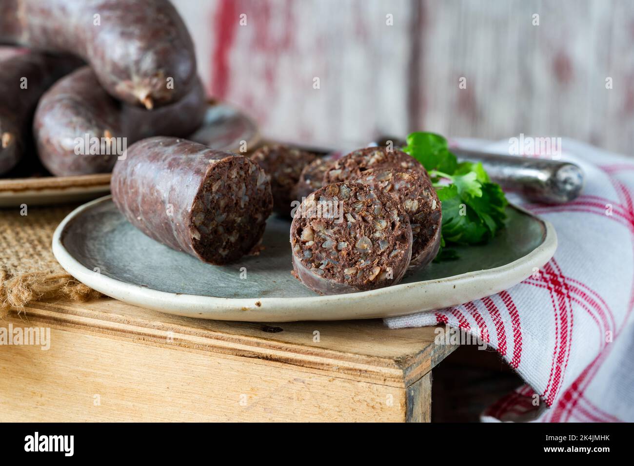 Traditional Polish black pudding with buckwheat groats Stock Photo - Alamy
