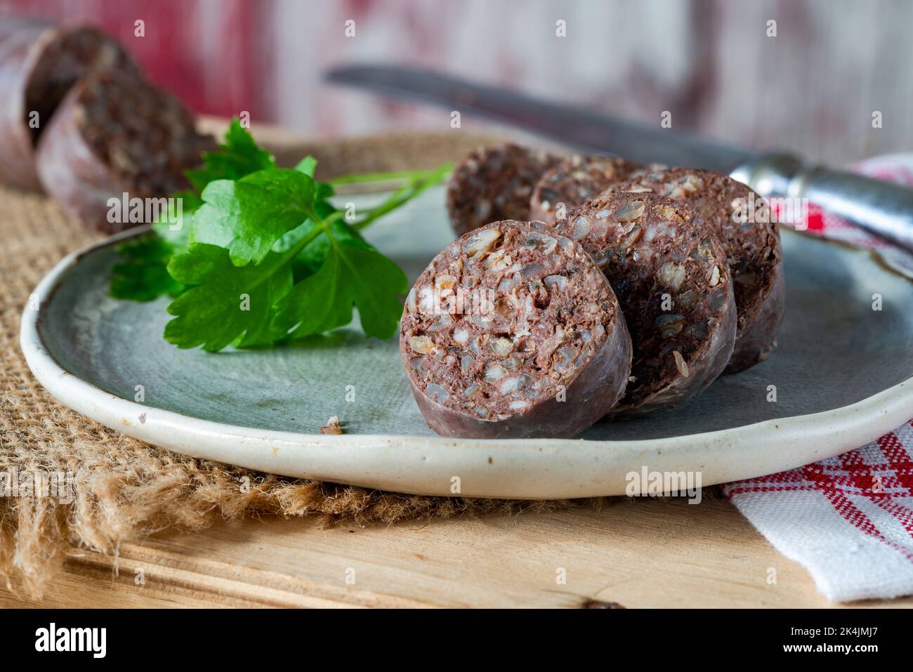 Traditional Polish black pudding with buckwheat groats Stock Photo - Alamy