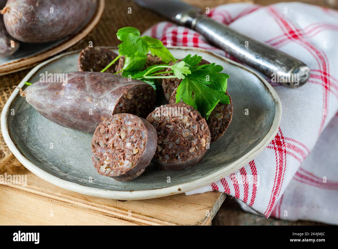 Traditional Polish black pudding with buckwheat groats Stock Photo - Alamy
