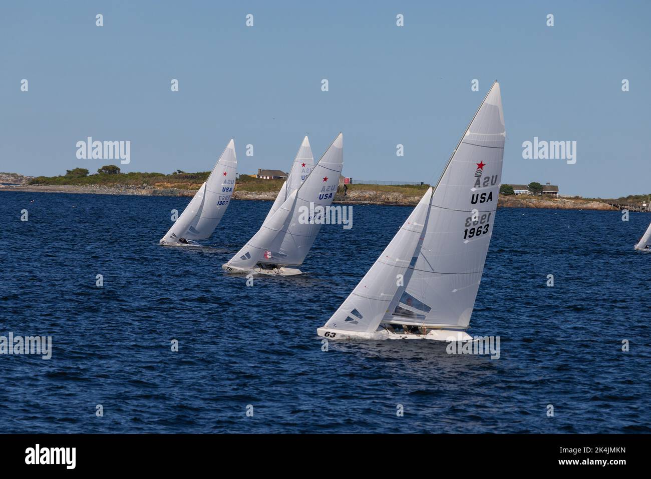 An Etchells class Fleet racing sailboat yacht in the sea - Bacardi cup ...
