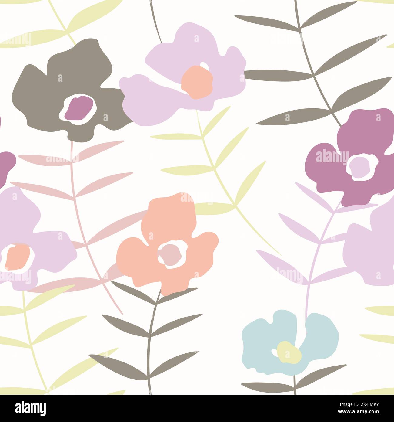 Seamless floral pattern with roses based on traditional folk art ...
