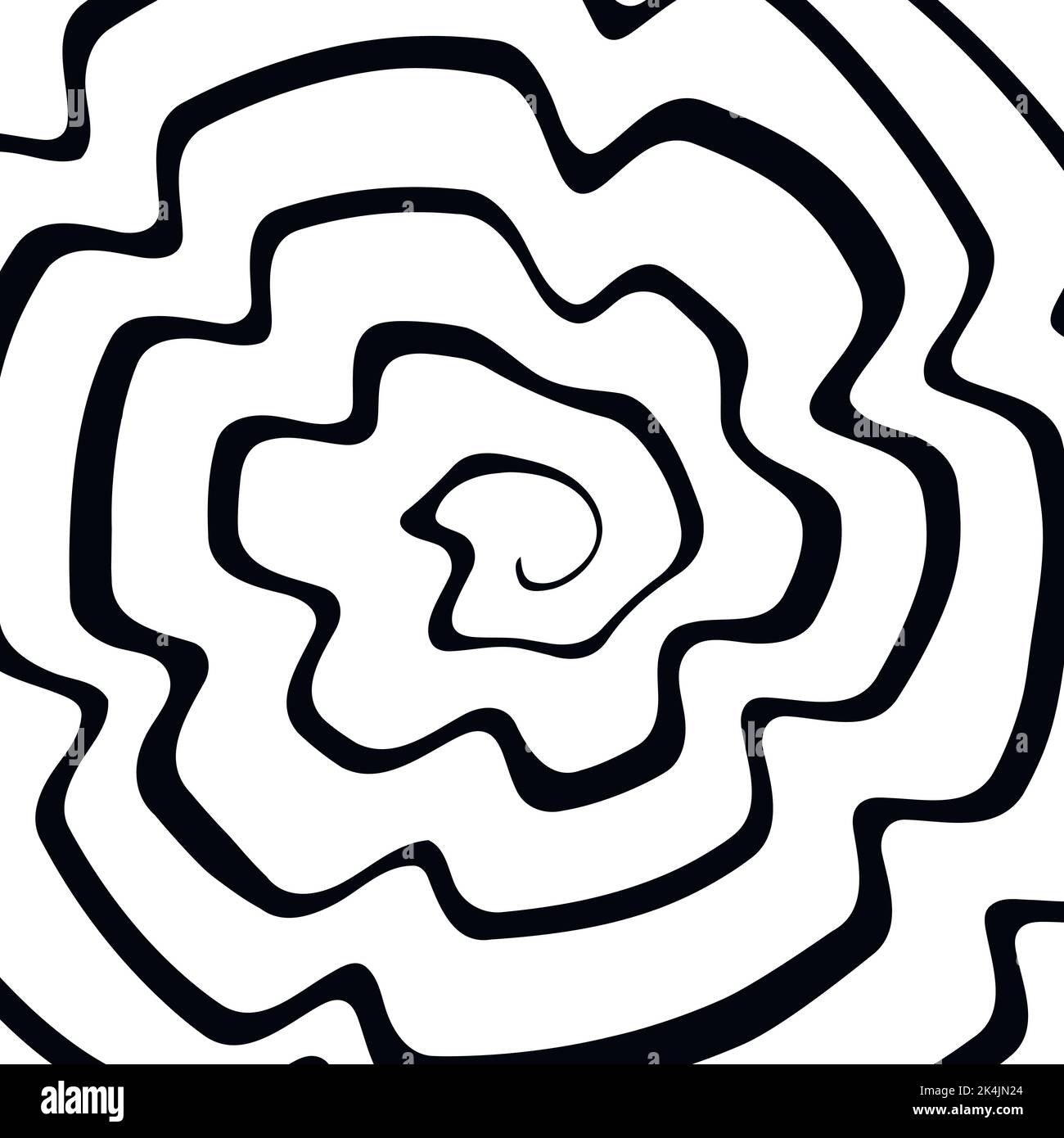 Swirl hypnotic black and white spiral. Monochrome abstract background ...