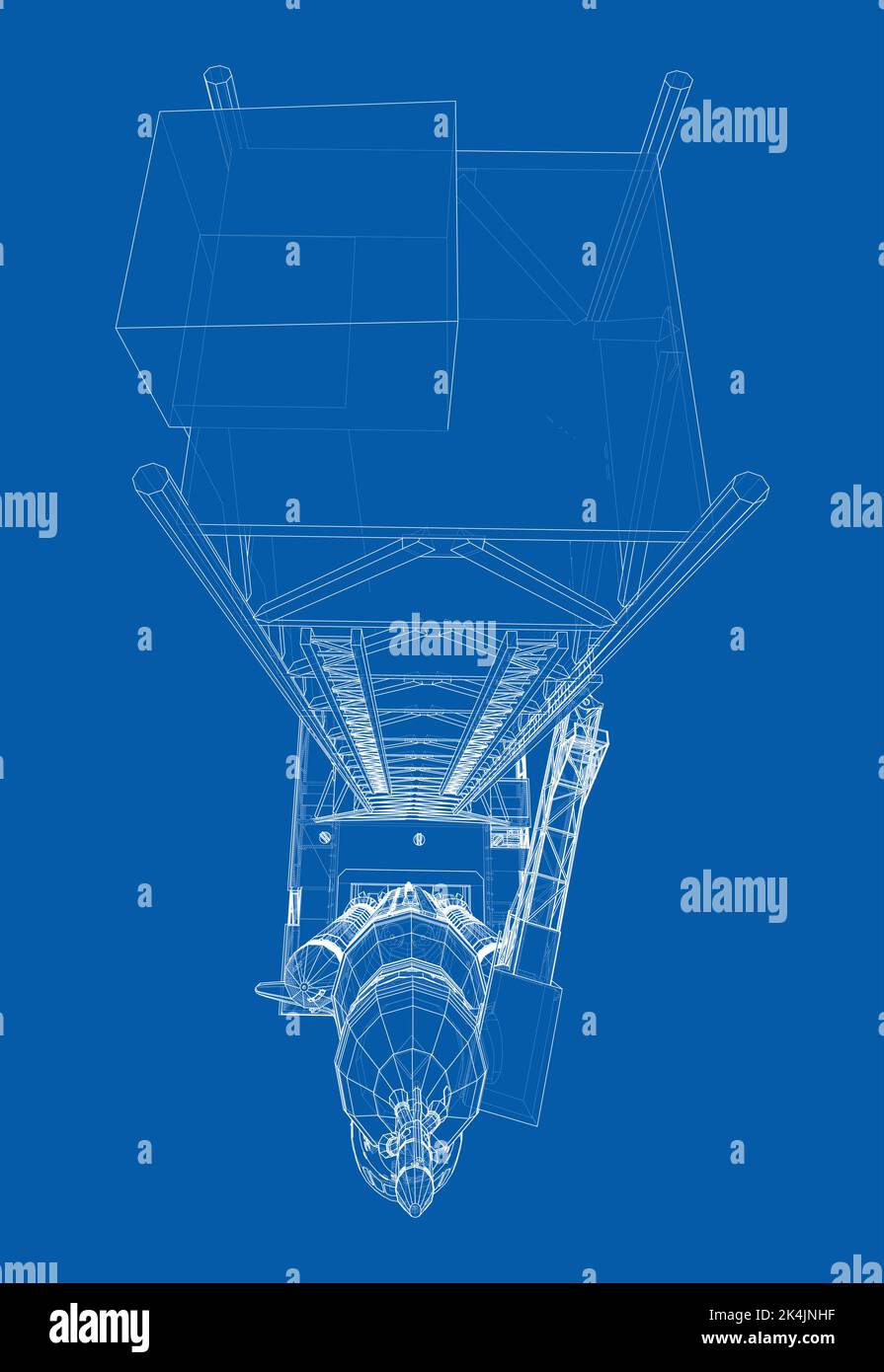 Space Rocket on launch pad. Vector rendering of 3d Stock Vector Image ...