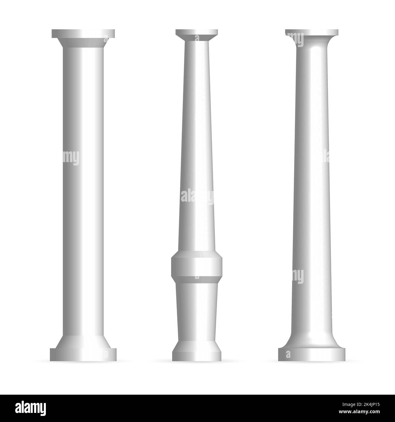 Set of architectural columns, front view. 3D vector illustration Stock ...