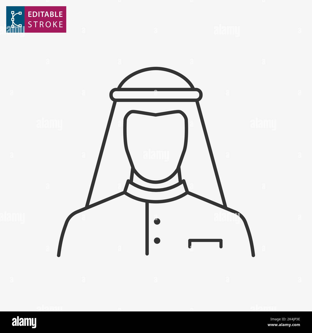 Arab man icon in traditional islamic clothes. Vector illustration ...