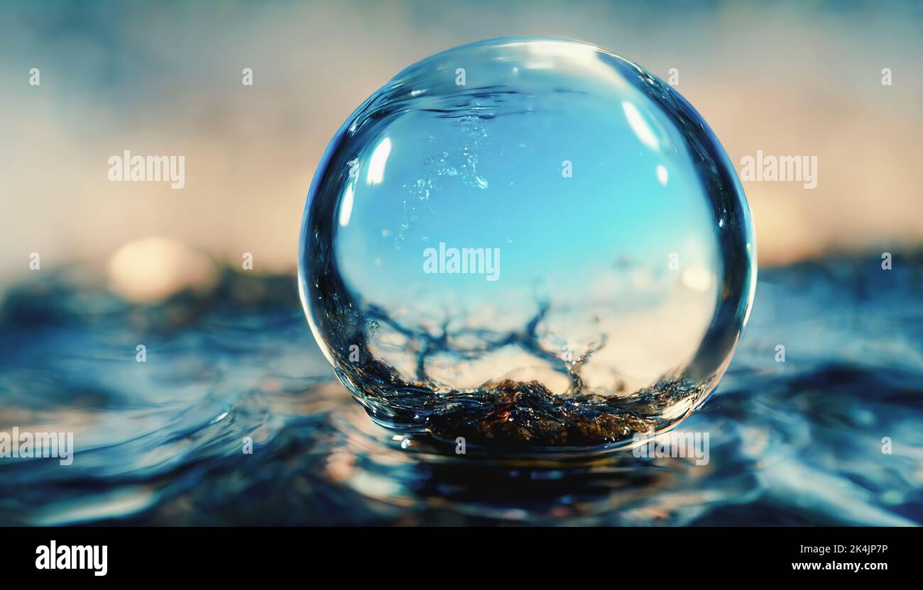 Glass sphere over water hi-res stock photography and images - Alamy