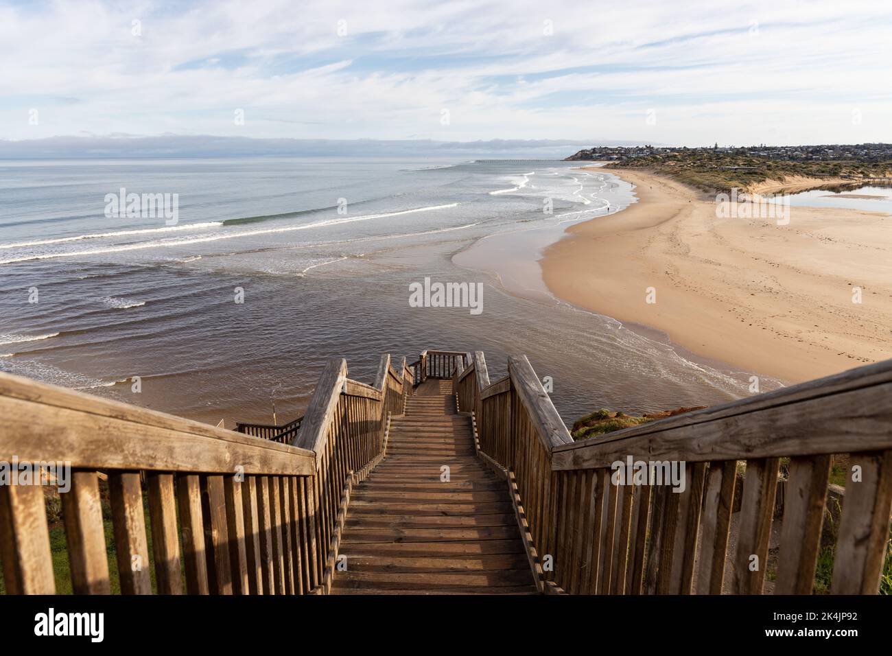 Port Noarlunga beach and the iconic southport stairs in Port Noarlunga ...