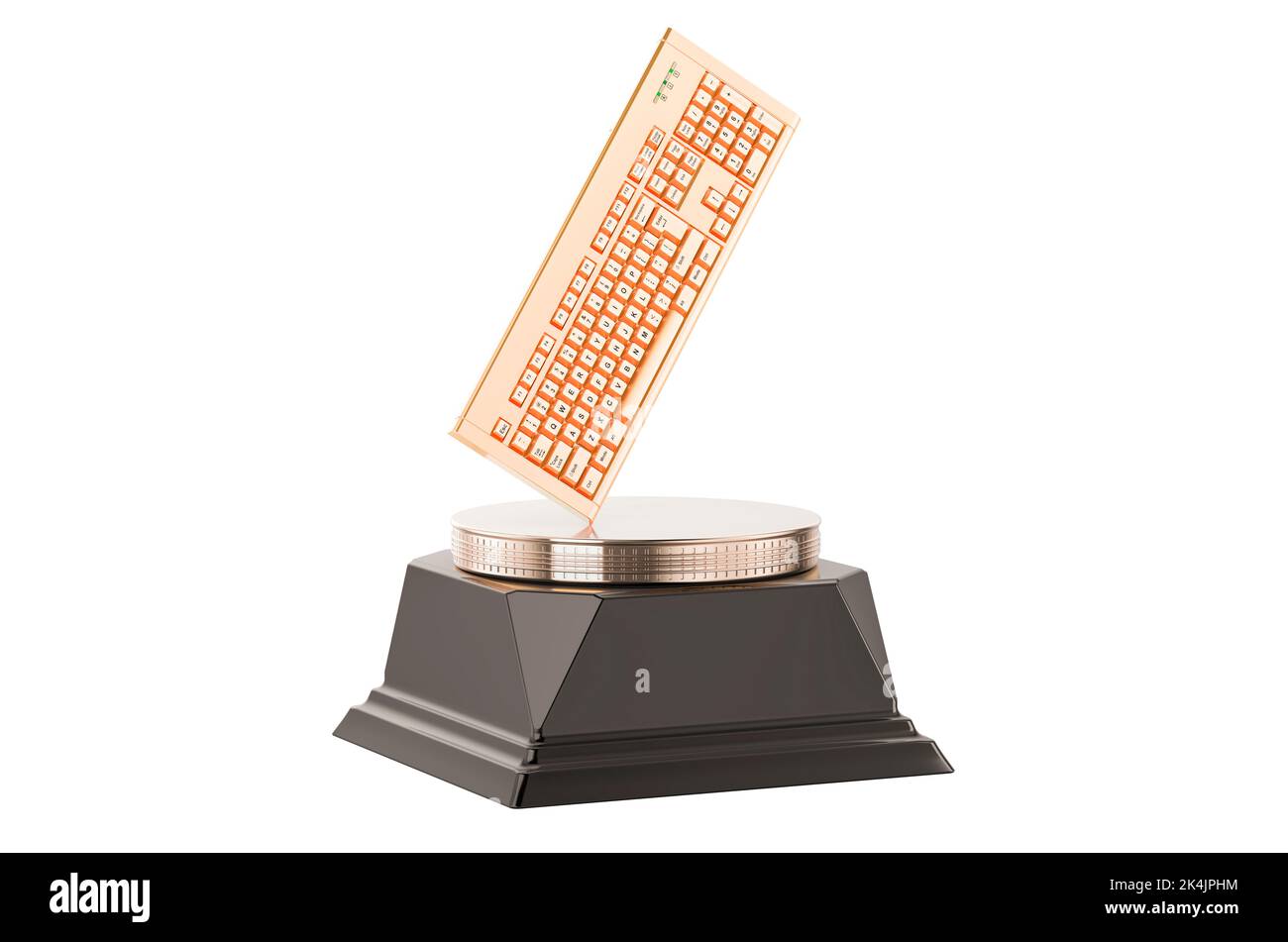 Golden computer keyboard, award. 3D rendering isolated on white background Stock Photo - Alamy