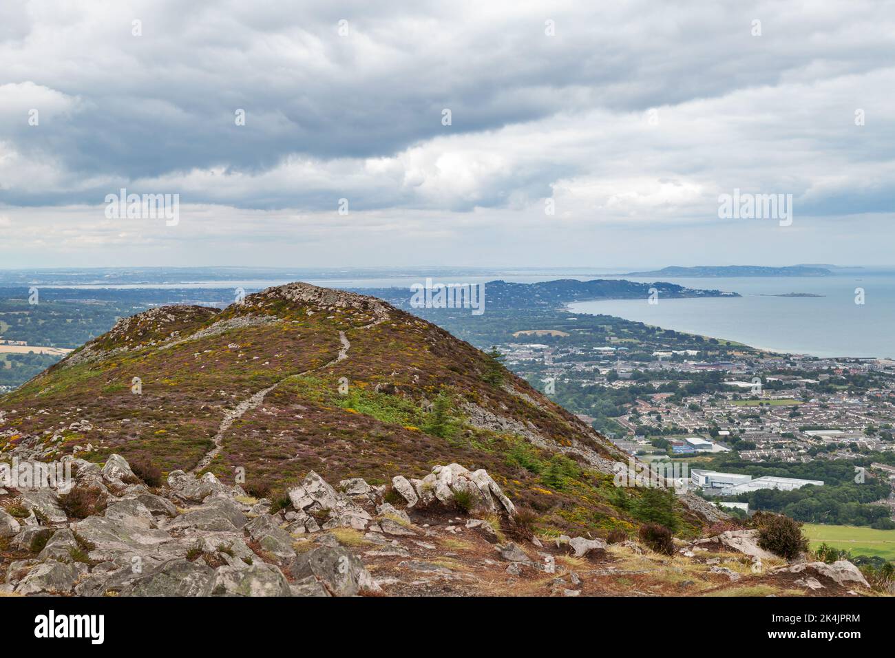 View from the top of the Mini Sugarloaf in Wicklow Mountains Stock ...