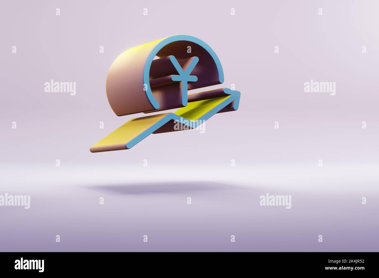 Beautiful illustration Blue Yuan Price arrow UP symbol icons on a ...