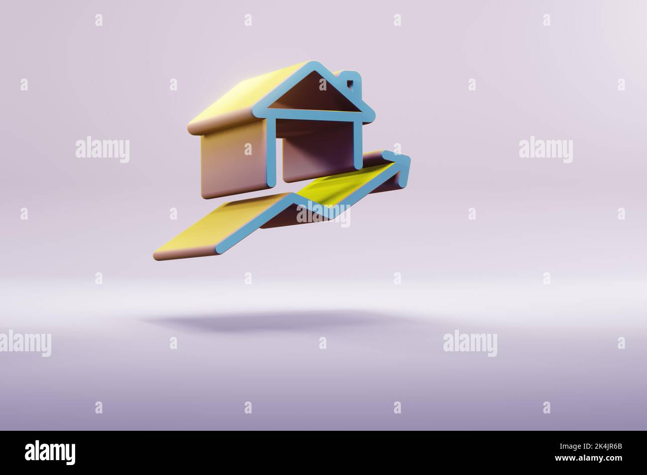 Beautiful illustration Blue Real Estate arrow UP symbol icons on a ...