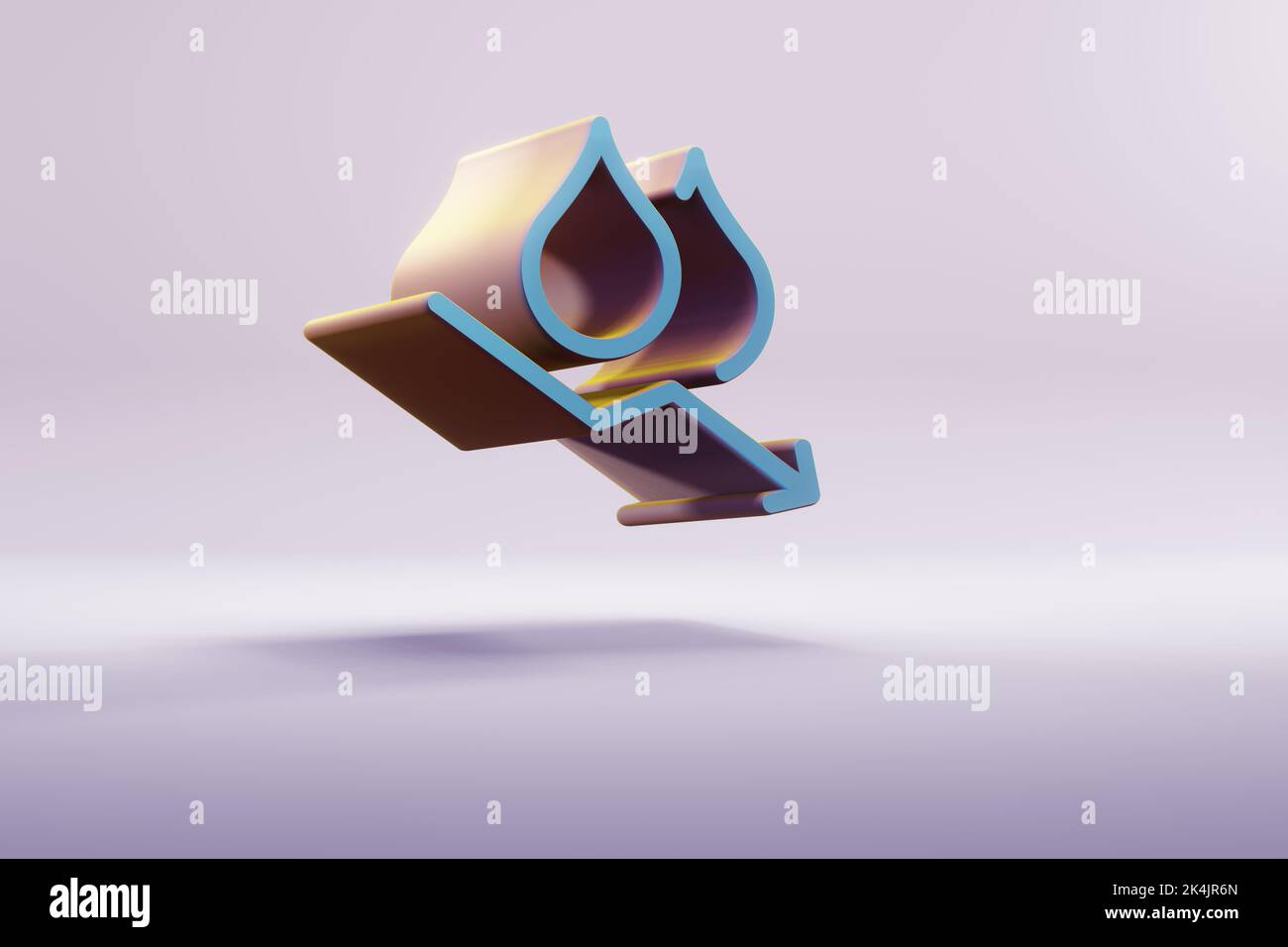 Beautiful illustration Blue Oil Price arrow down symbol icons on a ...