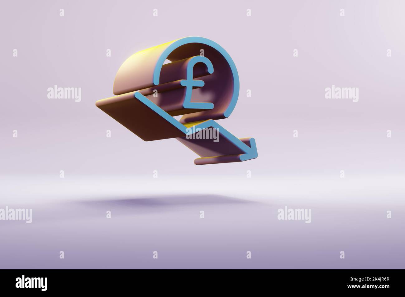 Beautiful illustration Blue Pound Price arrow Down symbol icons on a ...