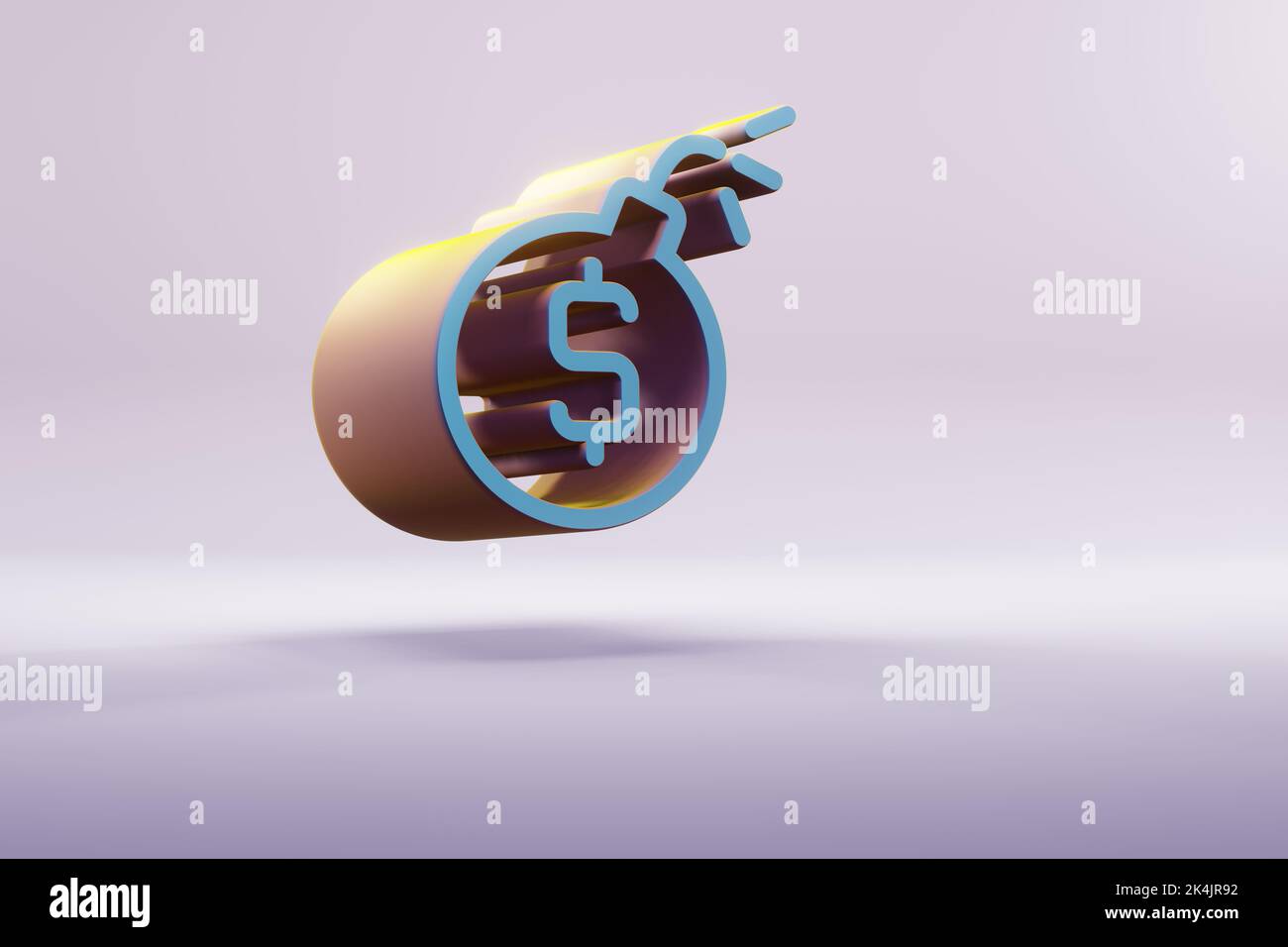 Beautiful illustration Blue Dollar bomb symbol icons on a bright pink ...