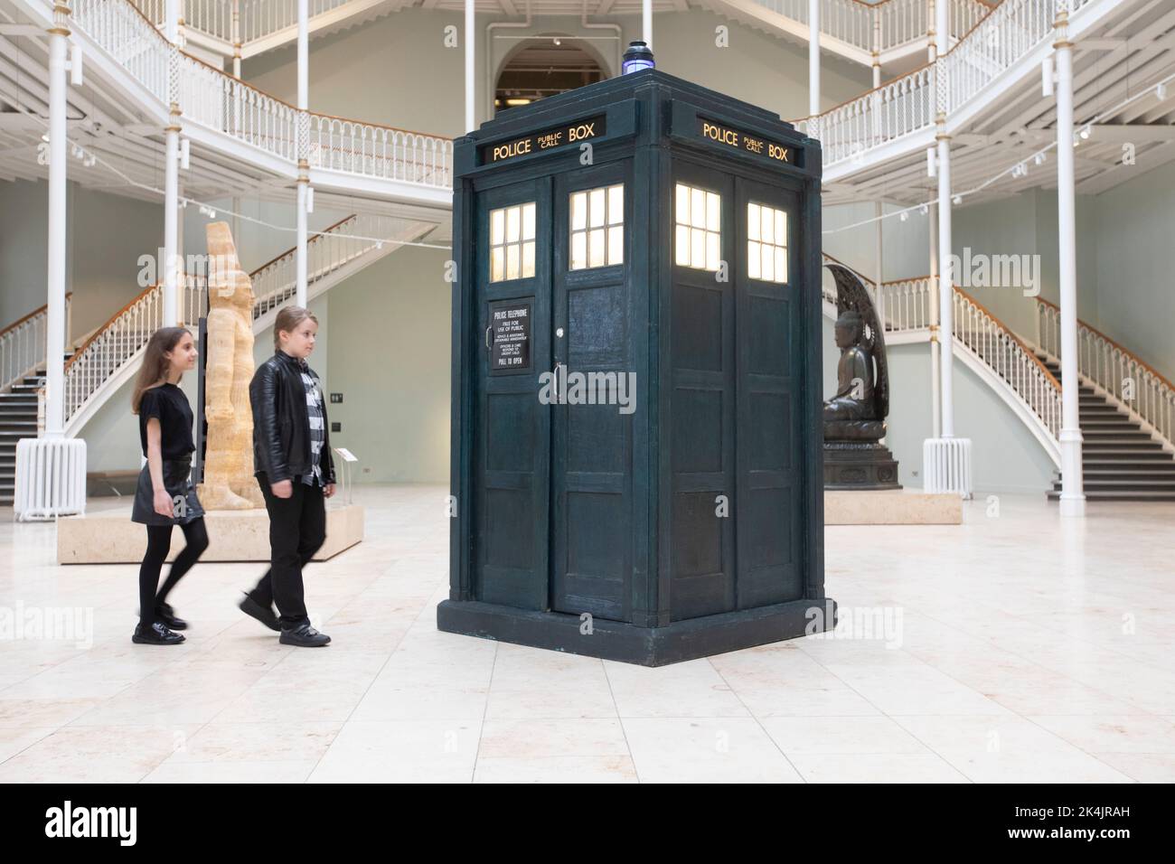 Tardis lands in the national museum of scotland hi-res stock ...