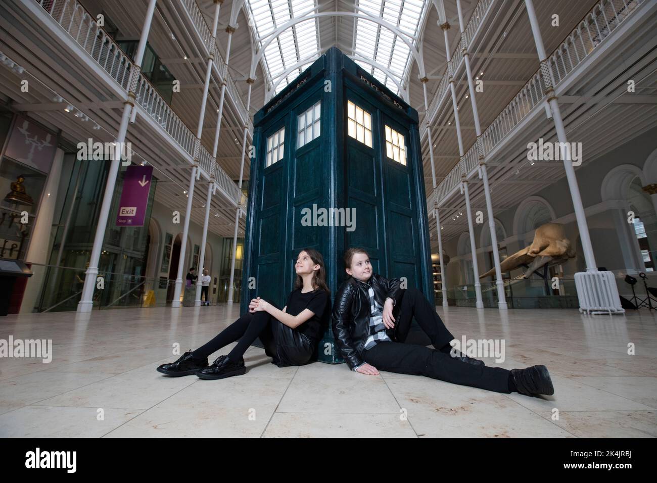 Tardis lands in the national museum of scotland hi-res stock ...