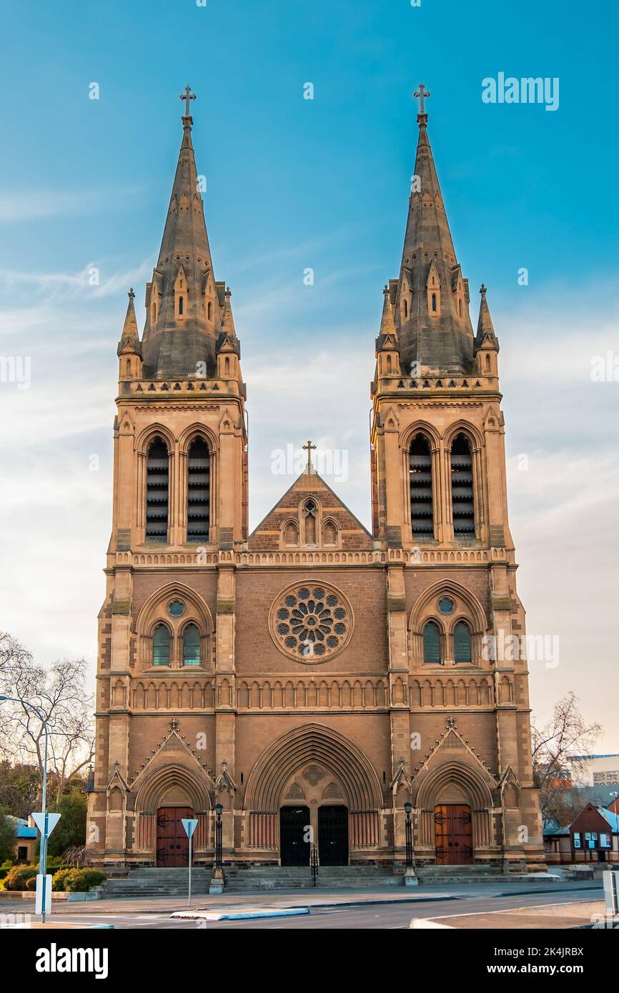 St. Peter's Cathedral in North Adelaide viewed across King William Road ...