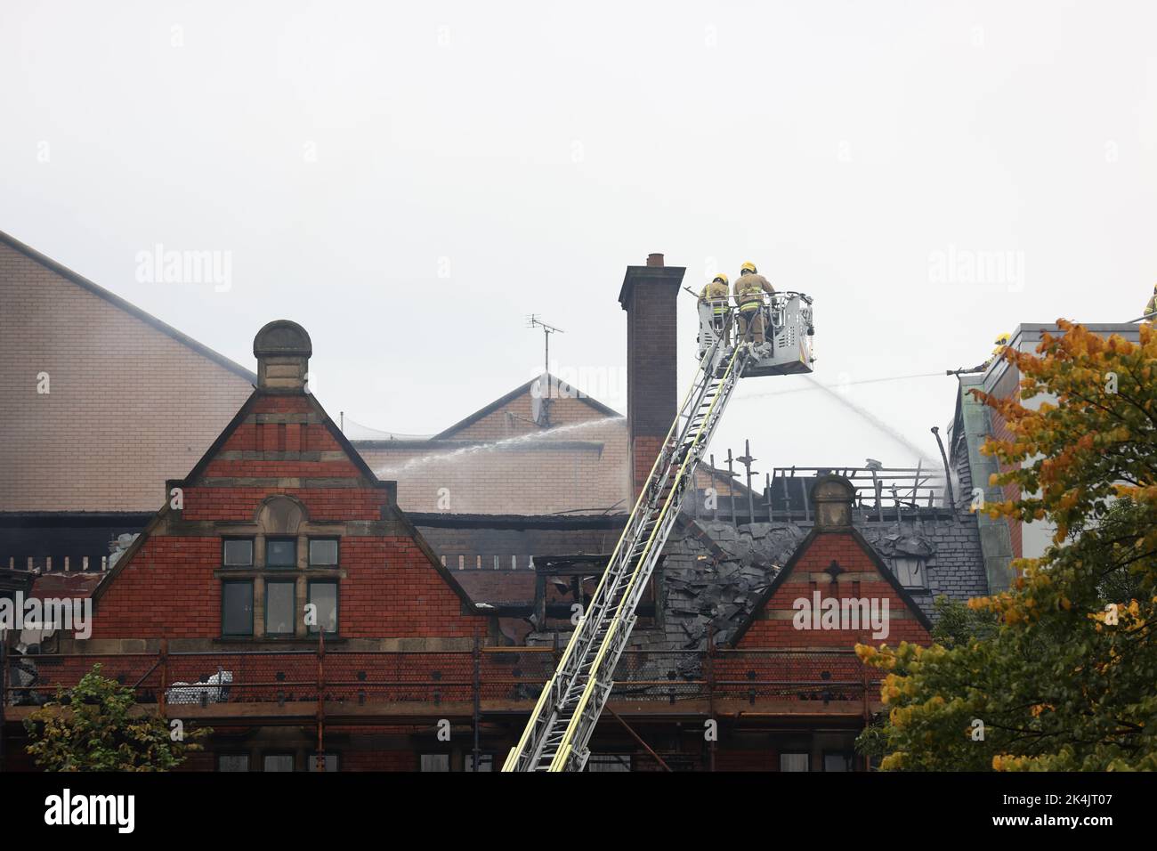 Firefighters tackling a blaze at a historic building in Belfast's ...