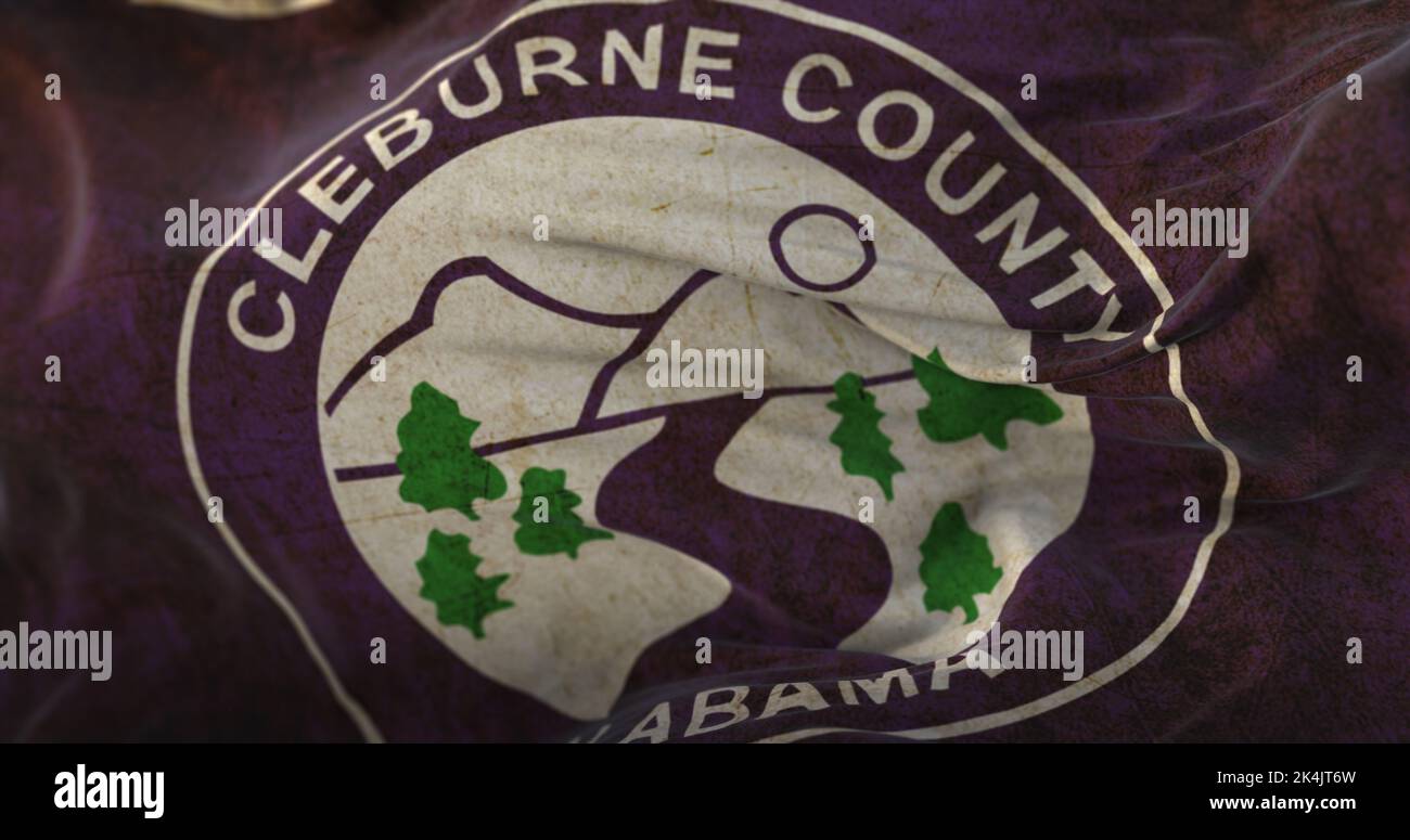 Old flag of Cleburne, county of the state of Alabama, in United States ...