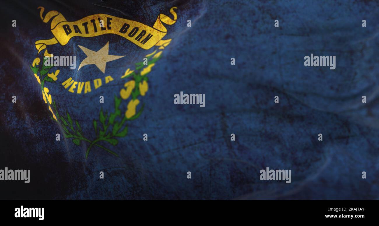 Old flag of american state of Nevada, region of the United States Stock ...