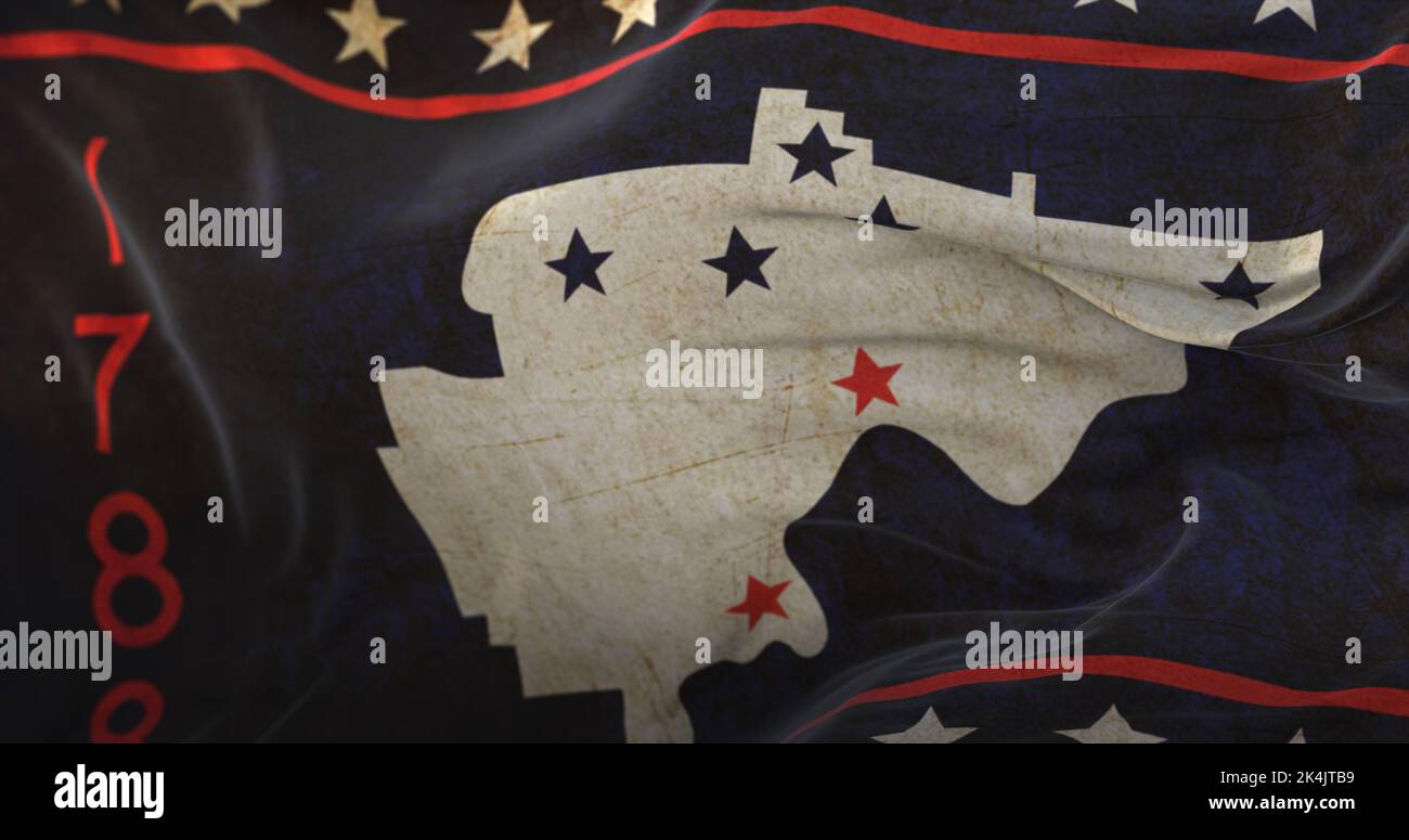 Old flag of Washington county, state of Ohio, in United States Stock ...