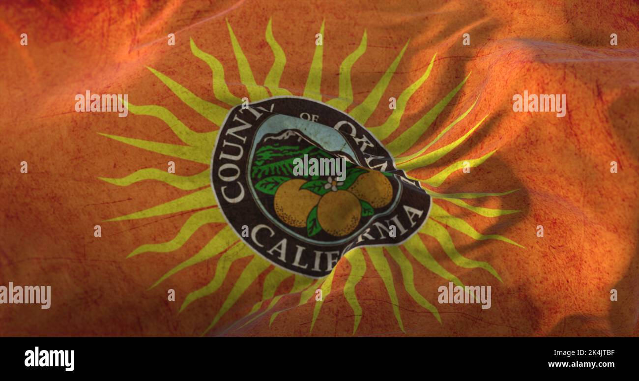 Old flag of Orange county, state of California, United States Stock ...