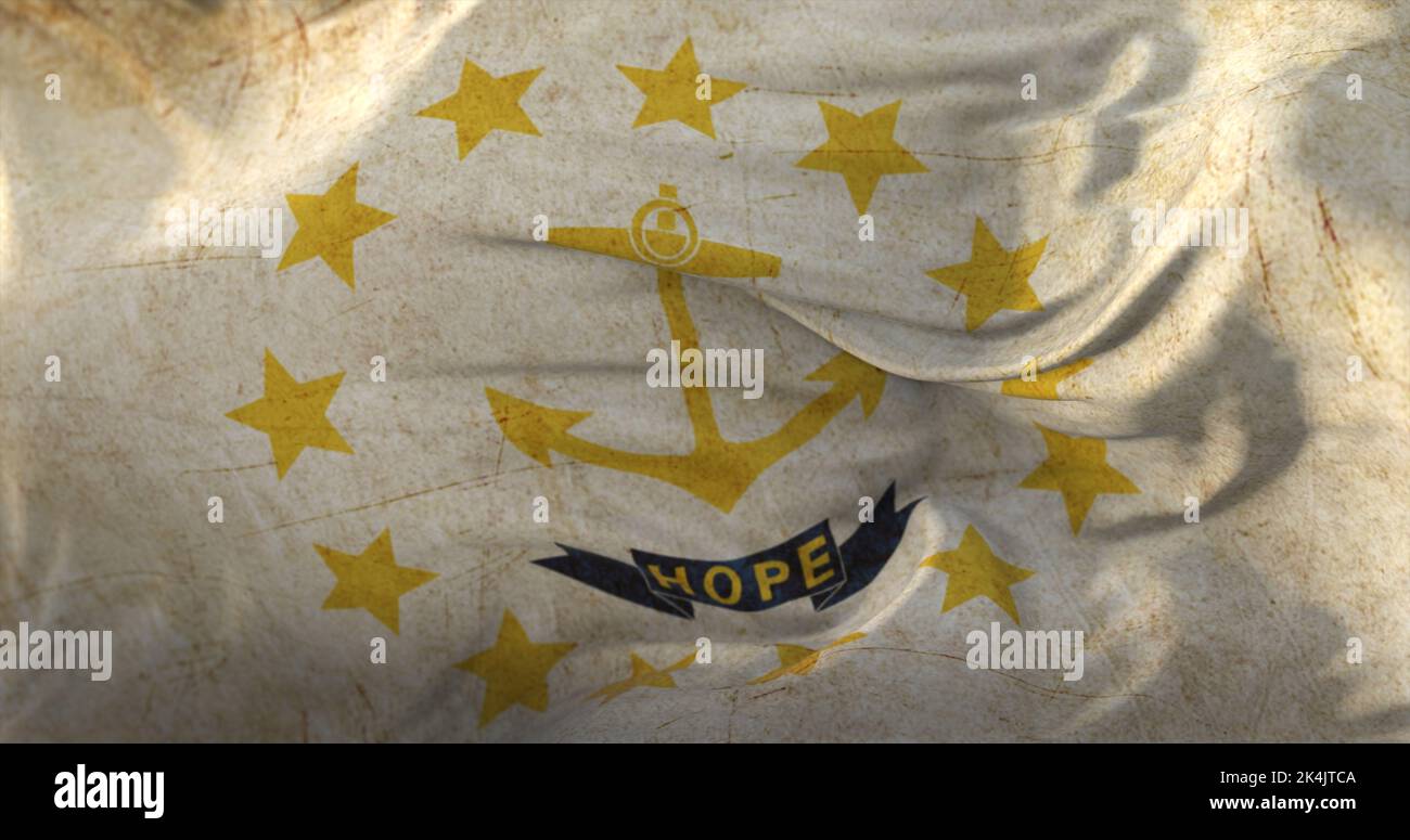 Old flag of american state of Rhode Island, region of the United States ...