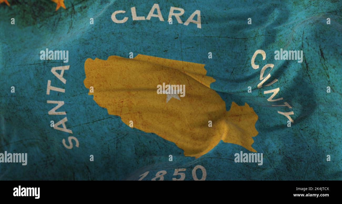 Santa Clara county old flag, state of California, United States Stock ...