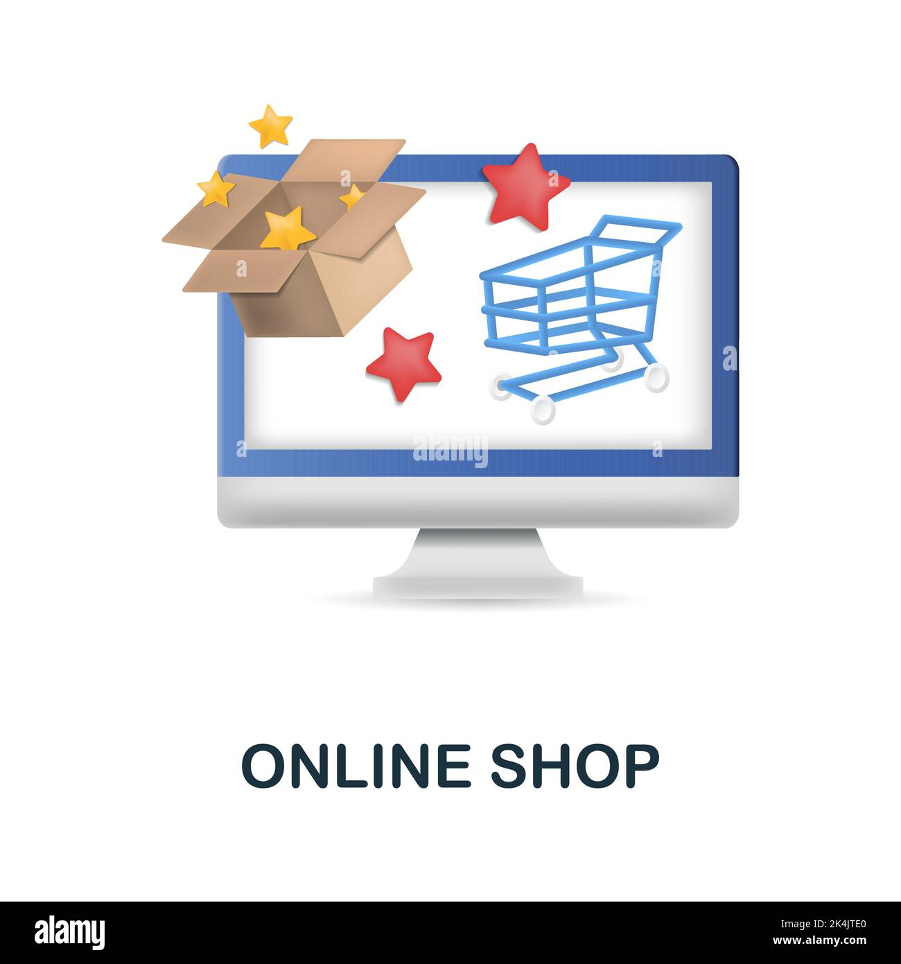 Online Shop icon. 3d illustration from e-commerce collection. Creative ...