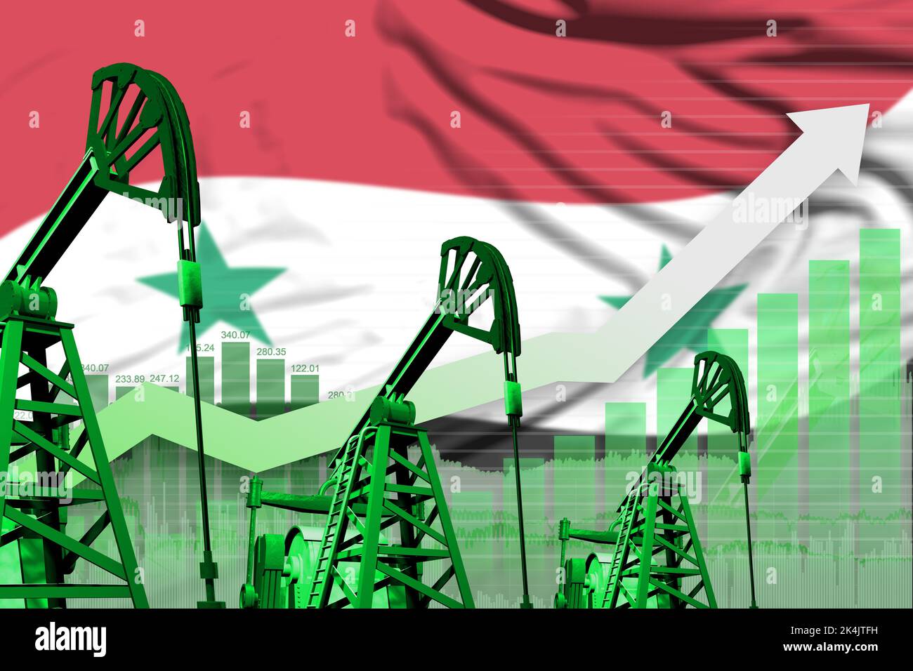 Syrian Arab Republic oil industry concept, industrial illustration ...