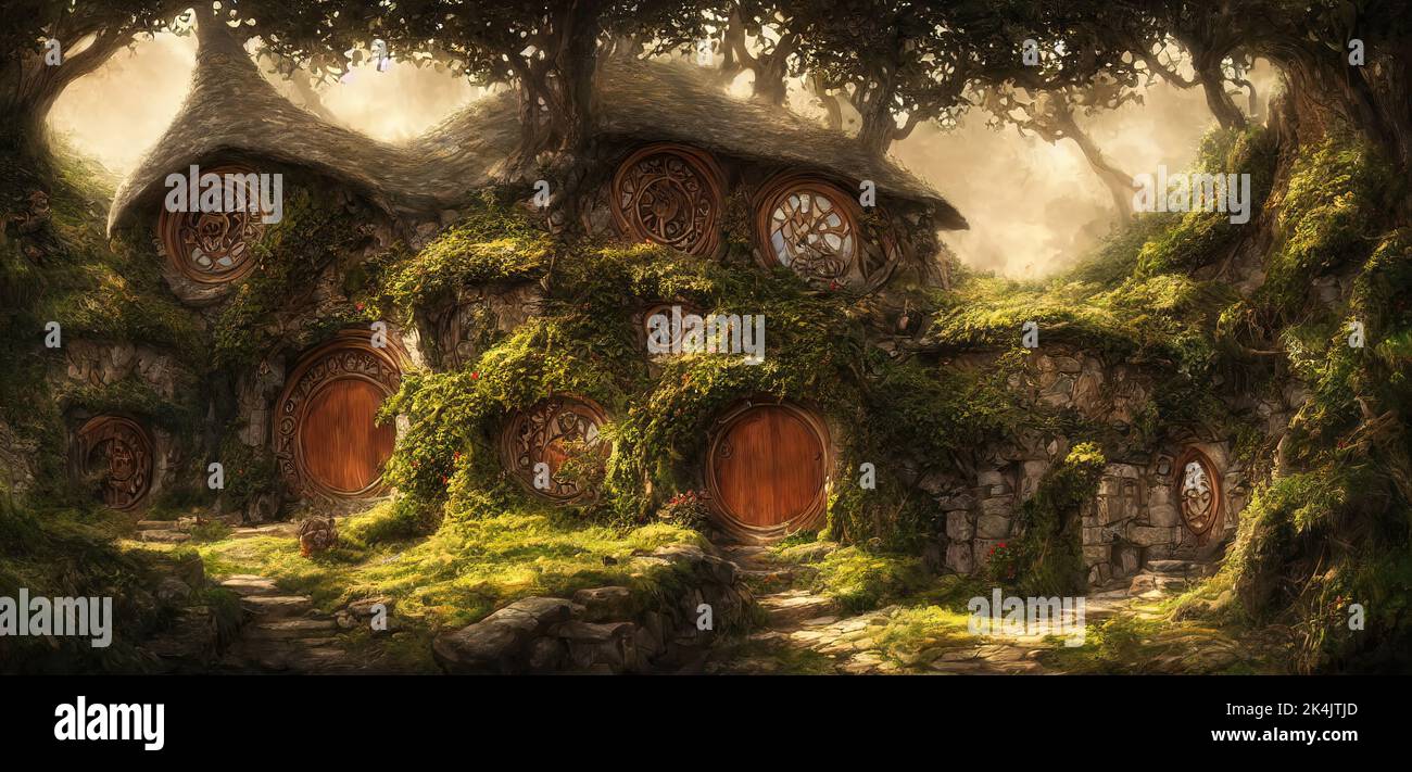 Hobbit house drawing hi-res stock photography and images - Alamy