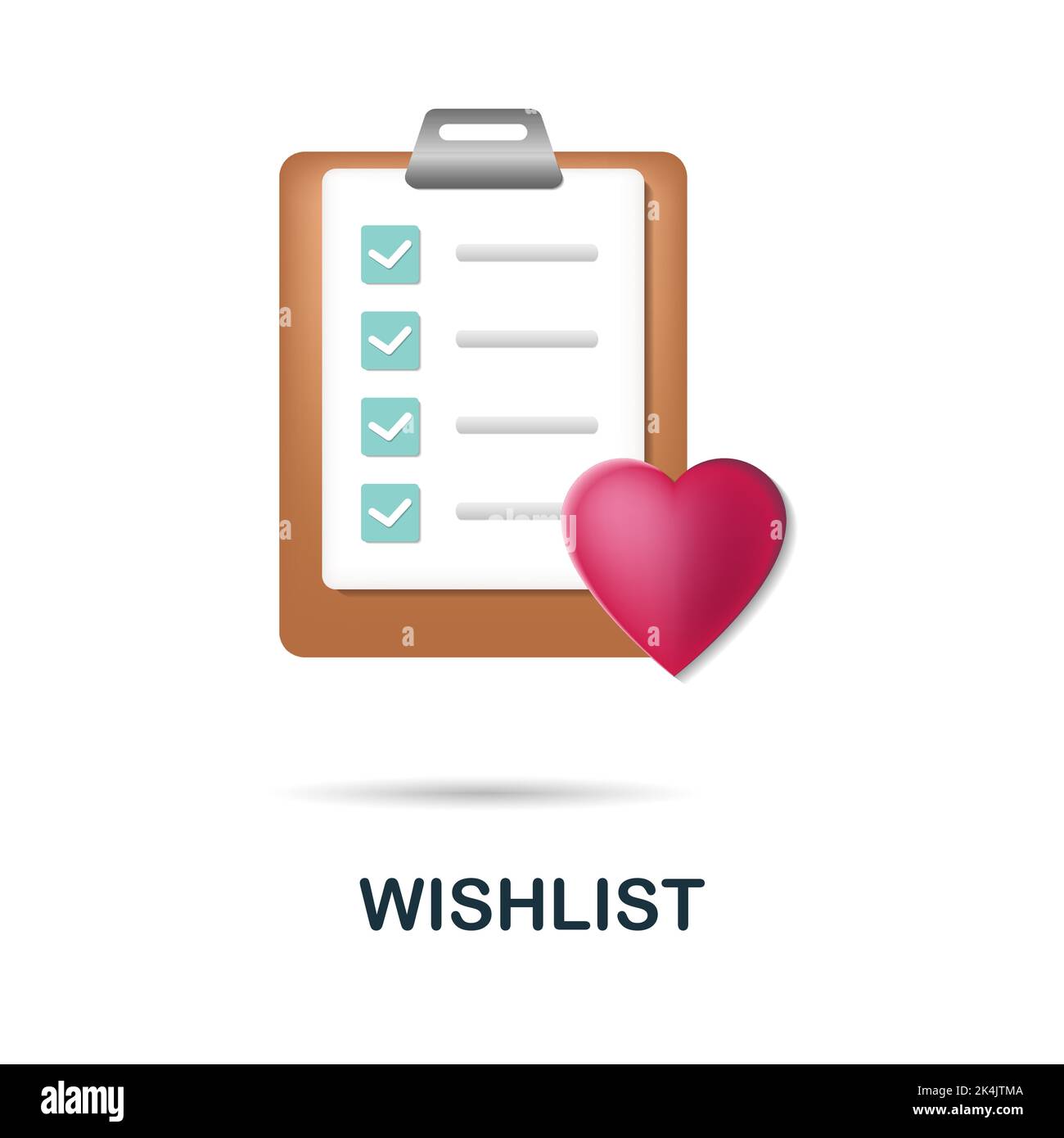 Wishlist icon. 3d illustration from e-commerce collection. Creative ...