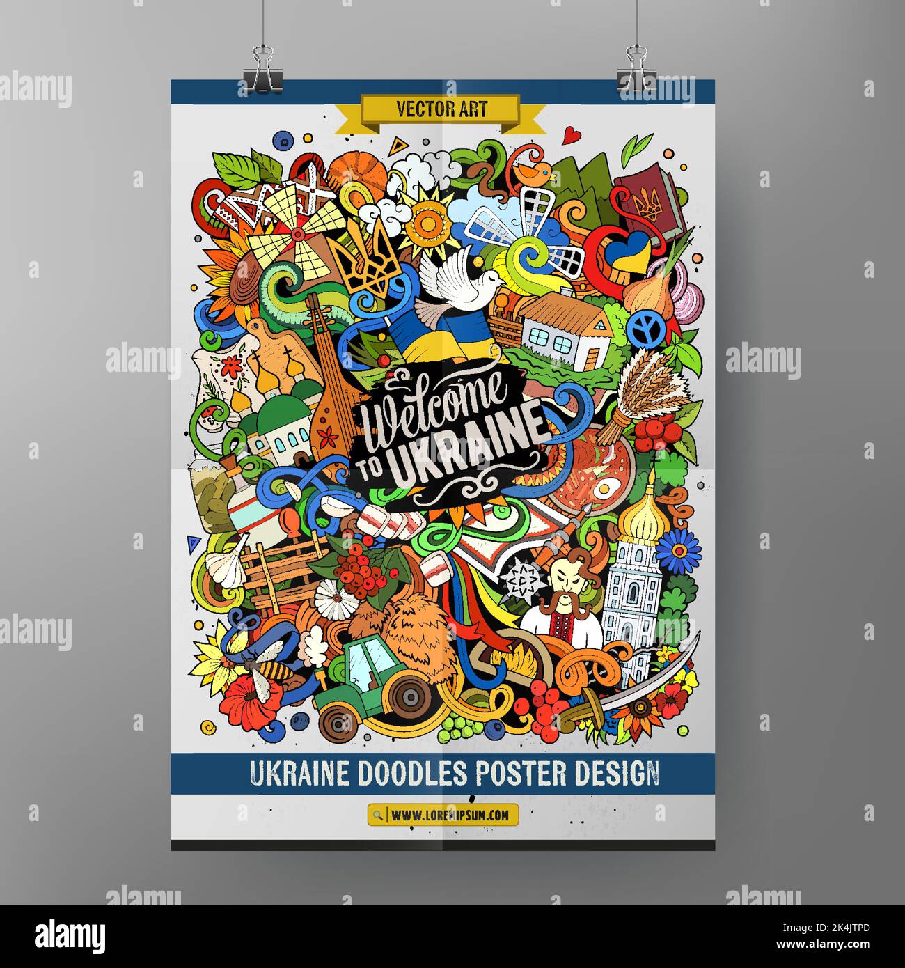Cartoon vector doodle Ukraine poster Stock Vector Image & Art - Alamy