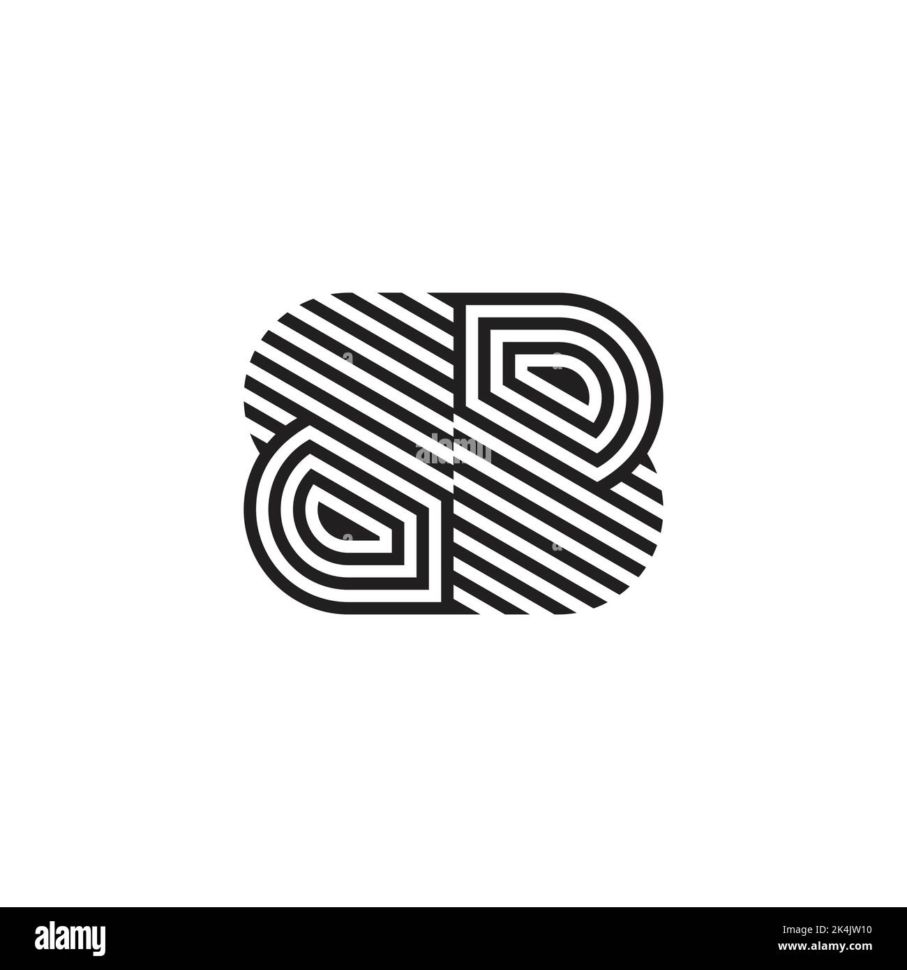 letter bb finger print stripes abstract logo vector Stock Vector Image ...