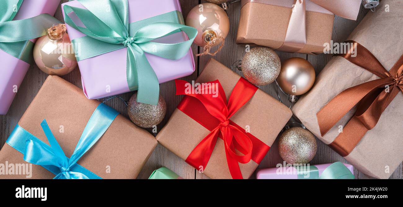 Christmas concept gift boxes hi-res stock photography and images - Alamy