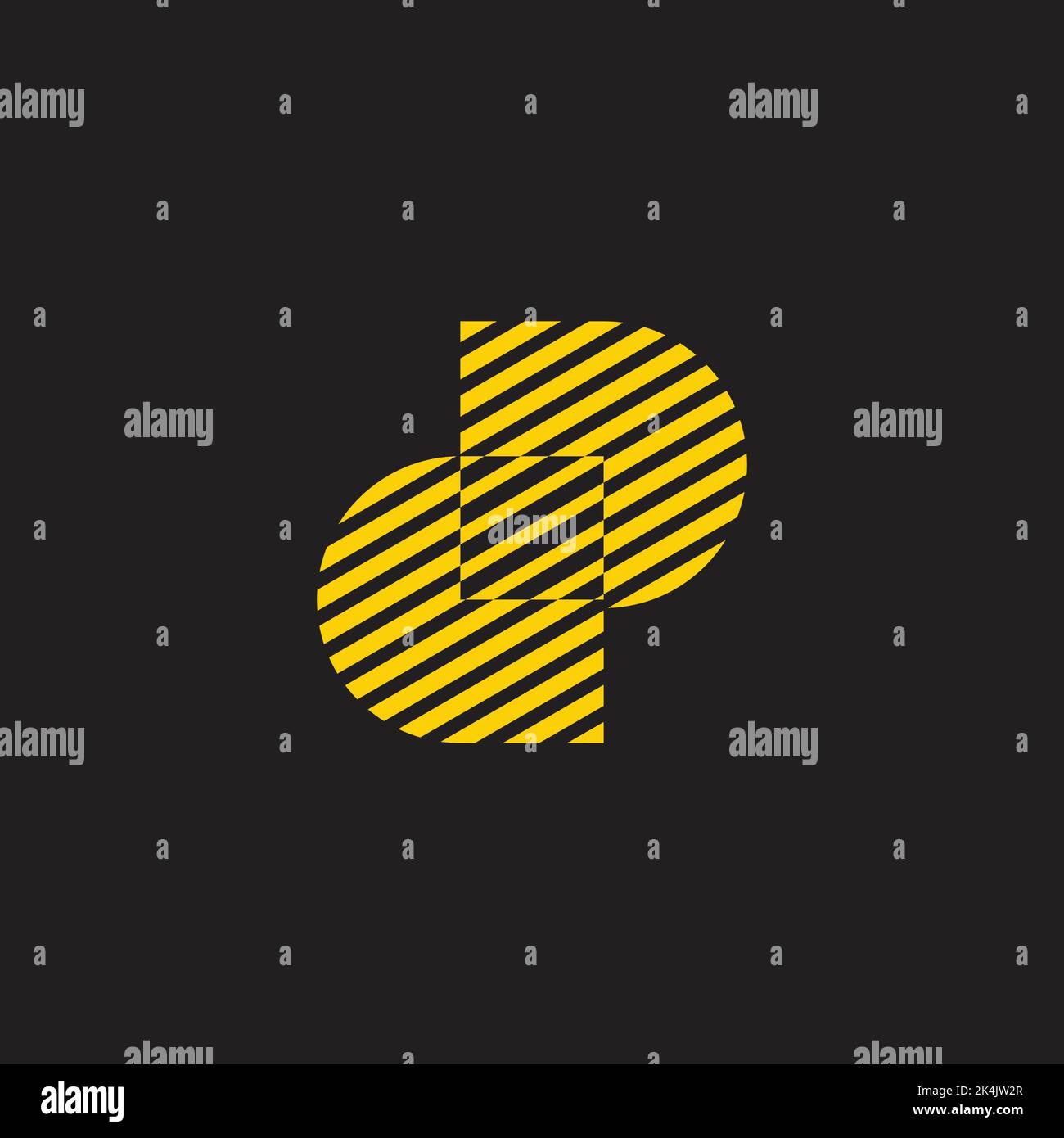 letter dp stripes linked square logo vector Stock Vector Image & Art ...