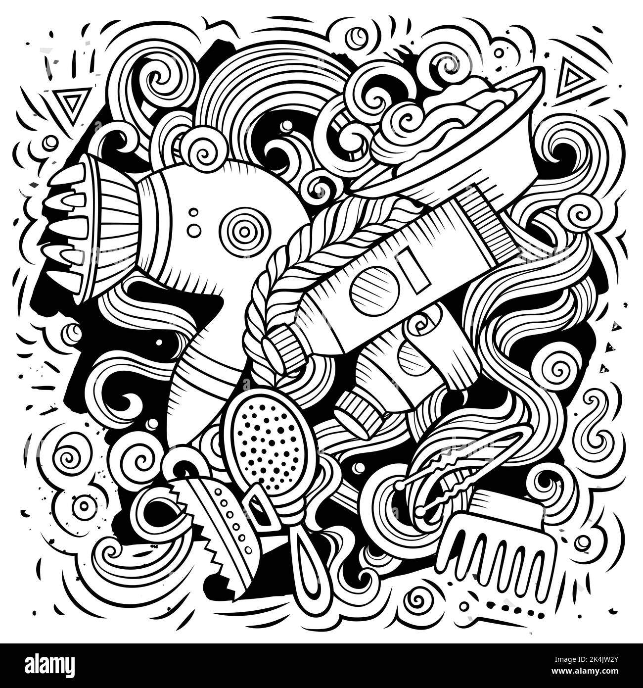 Hair Salon Cartoon Vector Illustration Stock Vector Image And Art Alamy