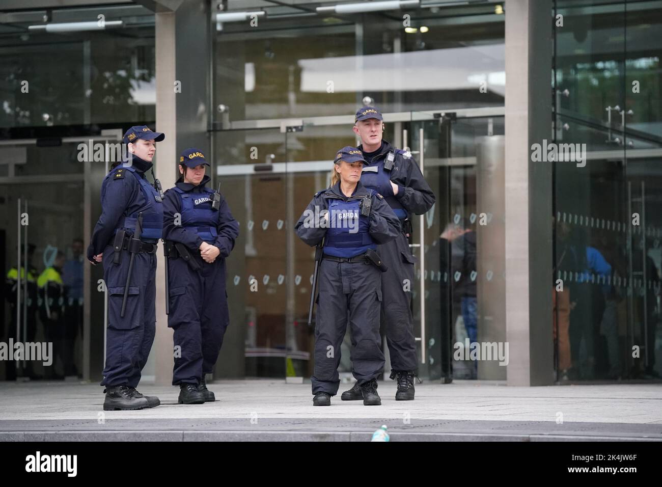 Members of the Garda public order unit outside the Special Criminal ...