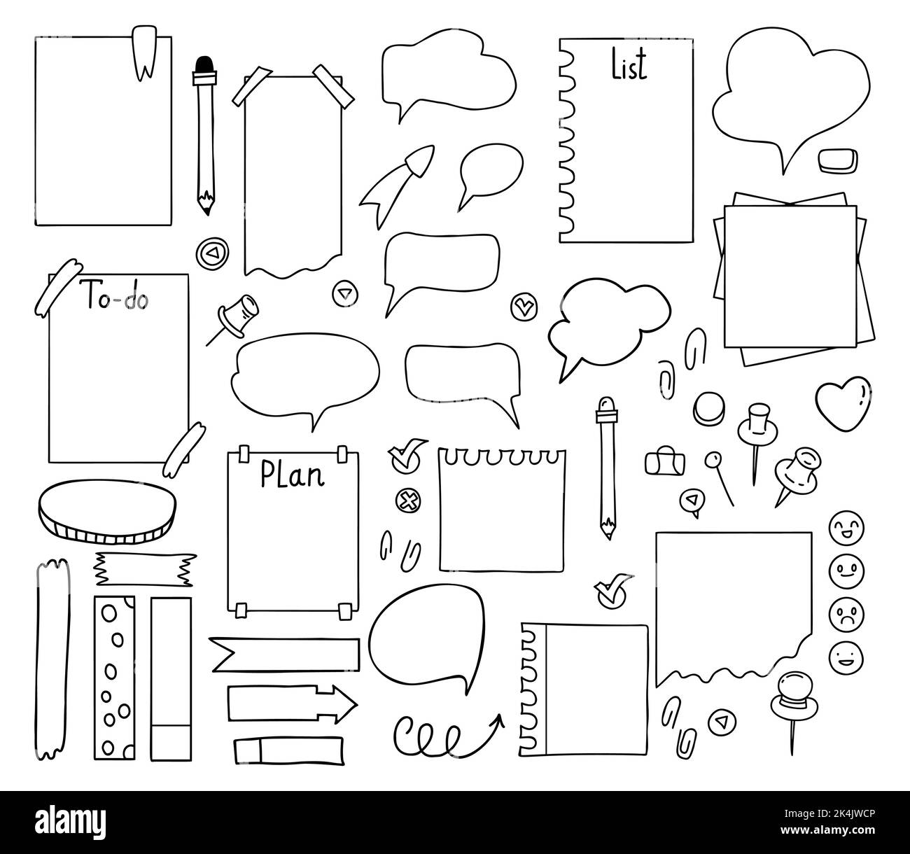 Stationery paperclips sticky Stock Vector Images - Alamy