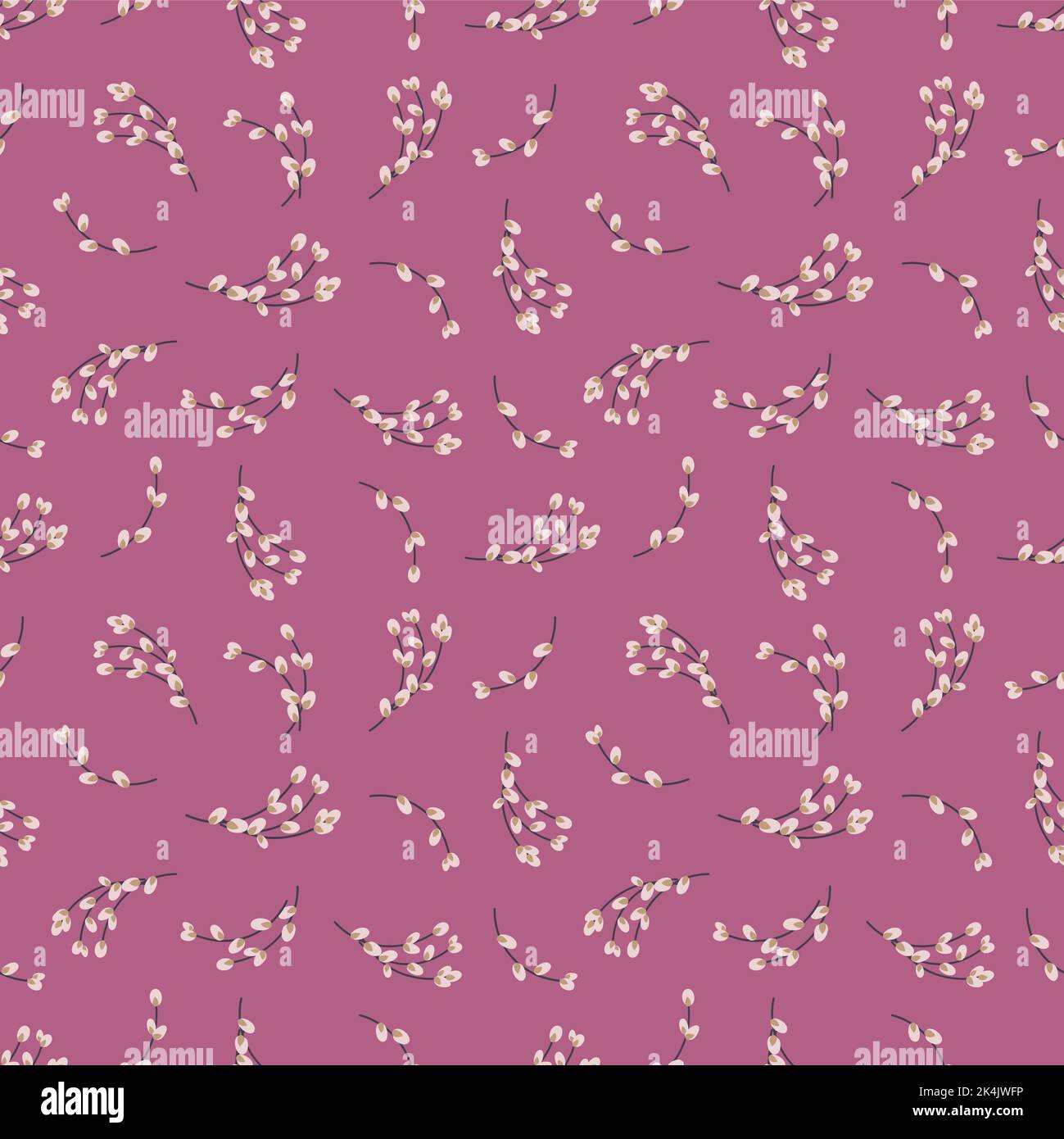 Willow seamless pattern. Willow twigs background Stock Vector Image ...